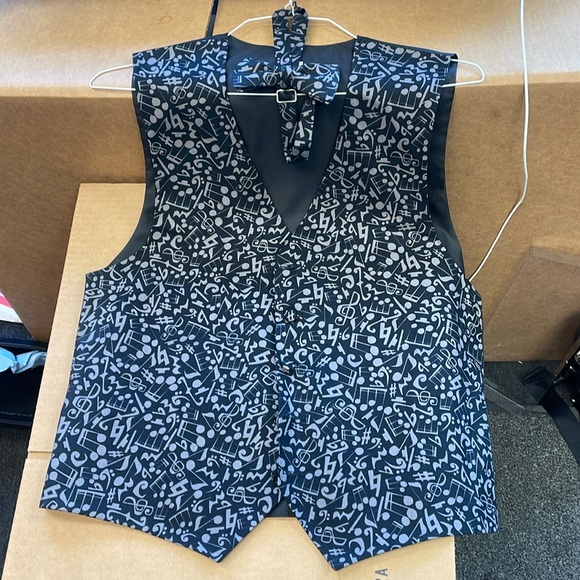 Suits & Blazers | Musical Notes Tuxedo Vest And Bow Tie Medium New ...